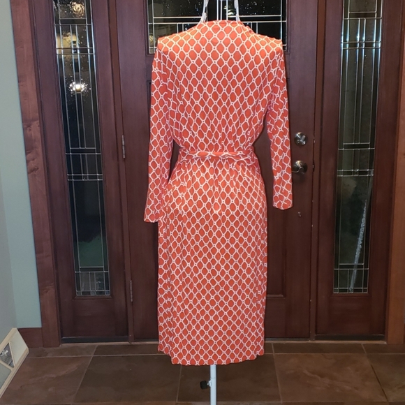 GAP | Dresses | Orange And White Pattern Wrap Dress | Poshmark